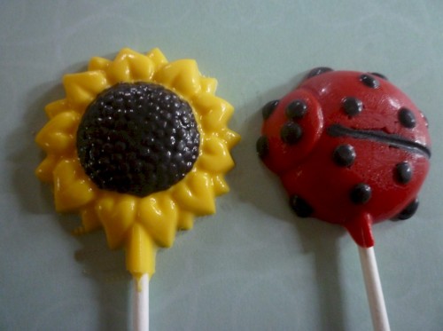 Chocolate Sunflower And Ladybug Spring Lollipops Party Favor Set Of 12 ...